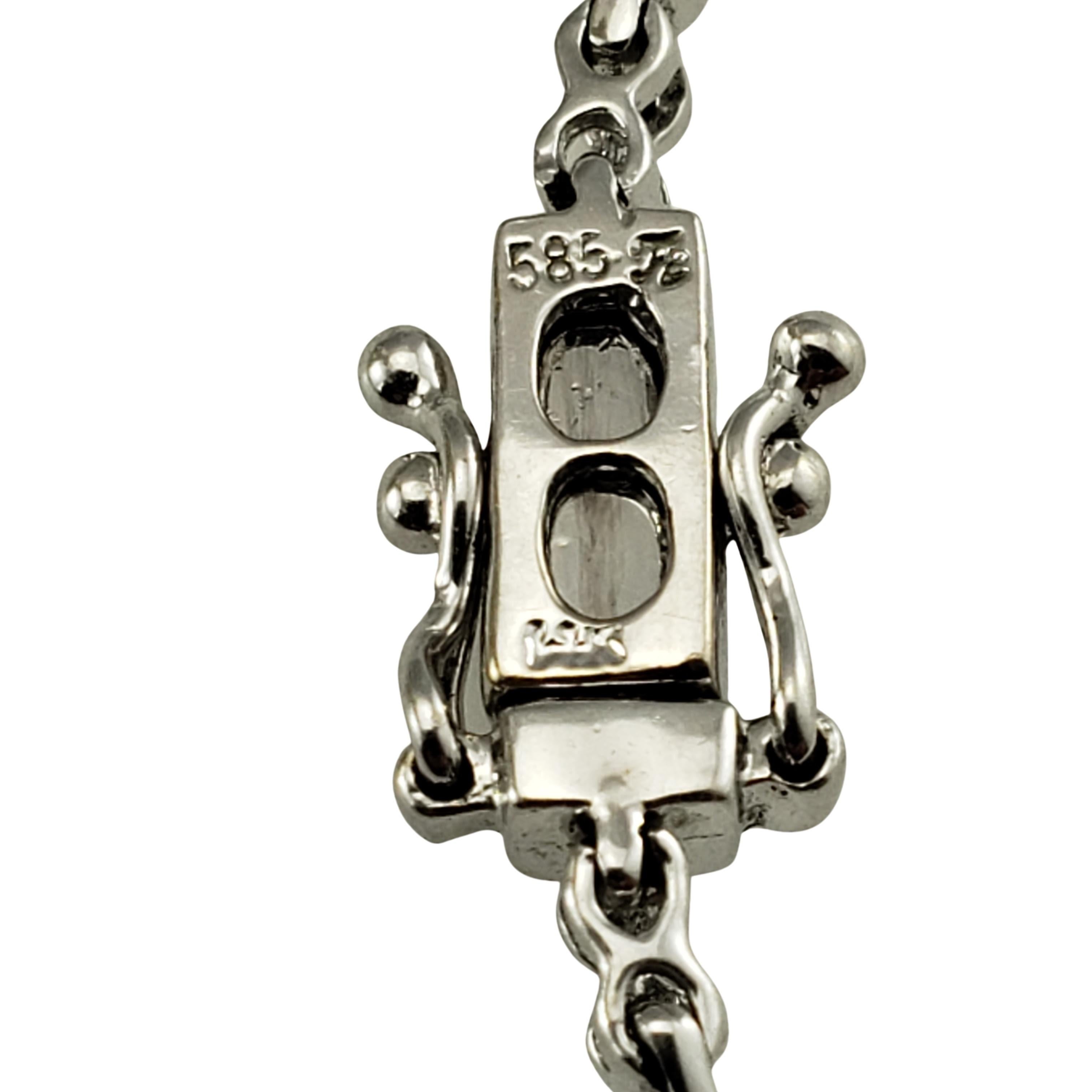 14 Karat White Gold Amethyst Sapphire Multi-Stone Diamond Necklace For ...