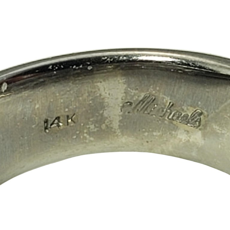 14 Karat White Gold and Diamond Band Ring For Sale at 1stDibs