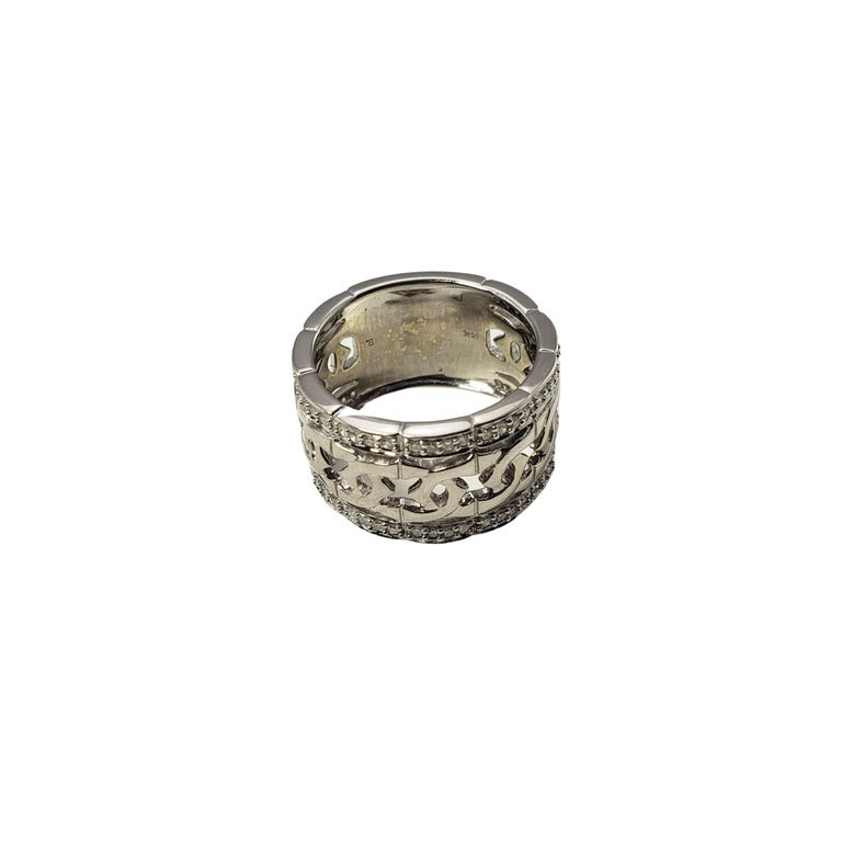 14 Karat White Gold and Diamond Band Ring For Sale at 1stDibs