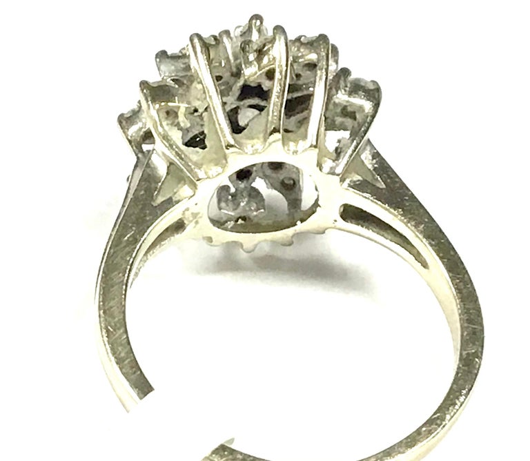 14-Karat White-Gold and Diamond Cluster Ring, 3 Gross Dwt For Sale at ...