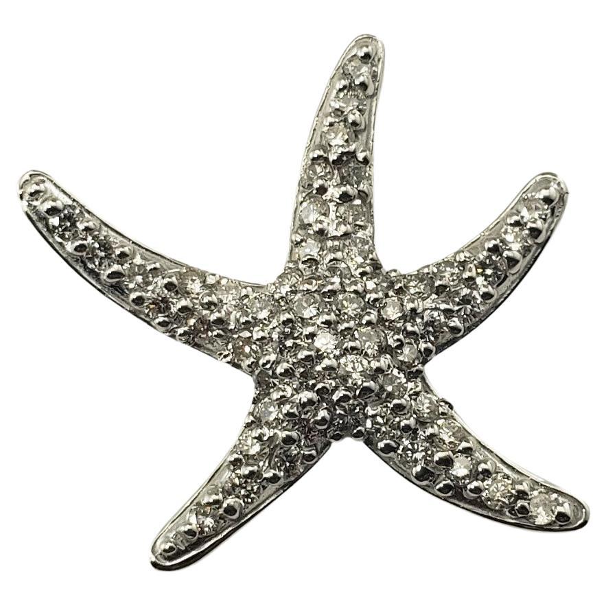 14 Karat White Gold and Diamond Starfish Pendant For Sale at 1stDibs
