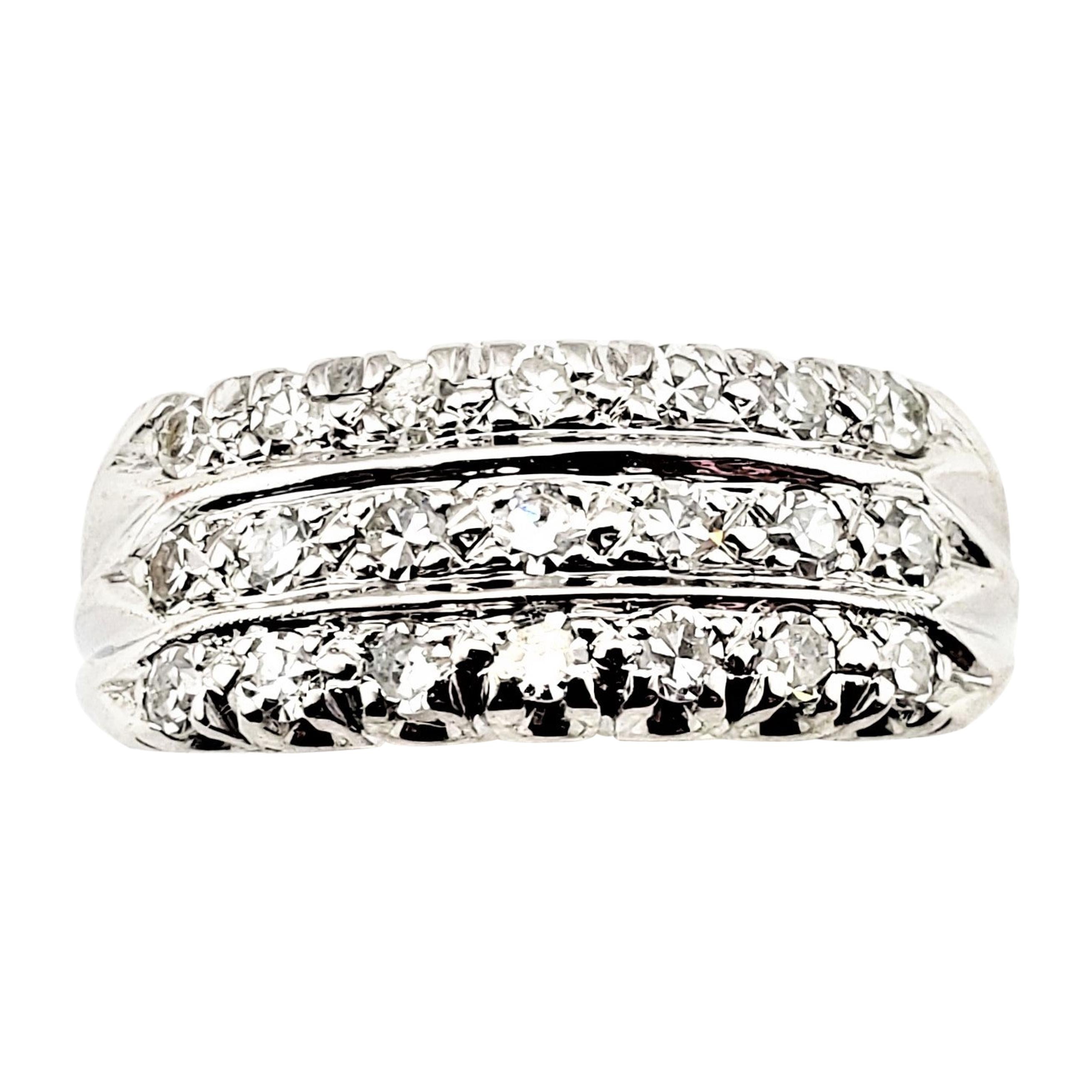 14 Karat White Gold And Diamond Wedding Band For Sale At 1stdibs