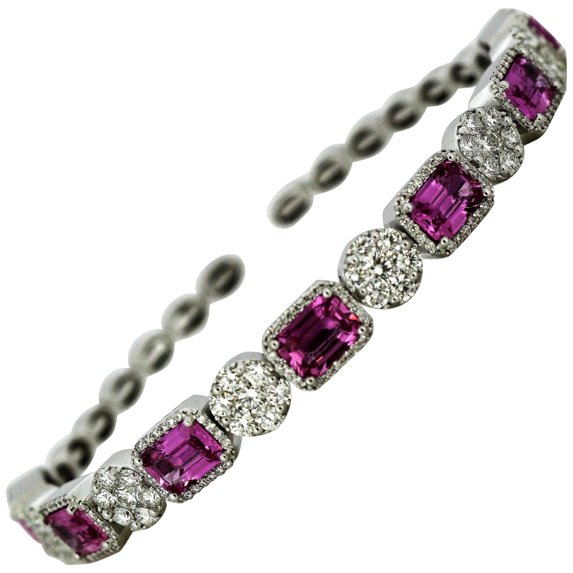 Pink and Blue Sapphire Dinner Bangles For Sale at 1stDibs