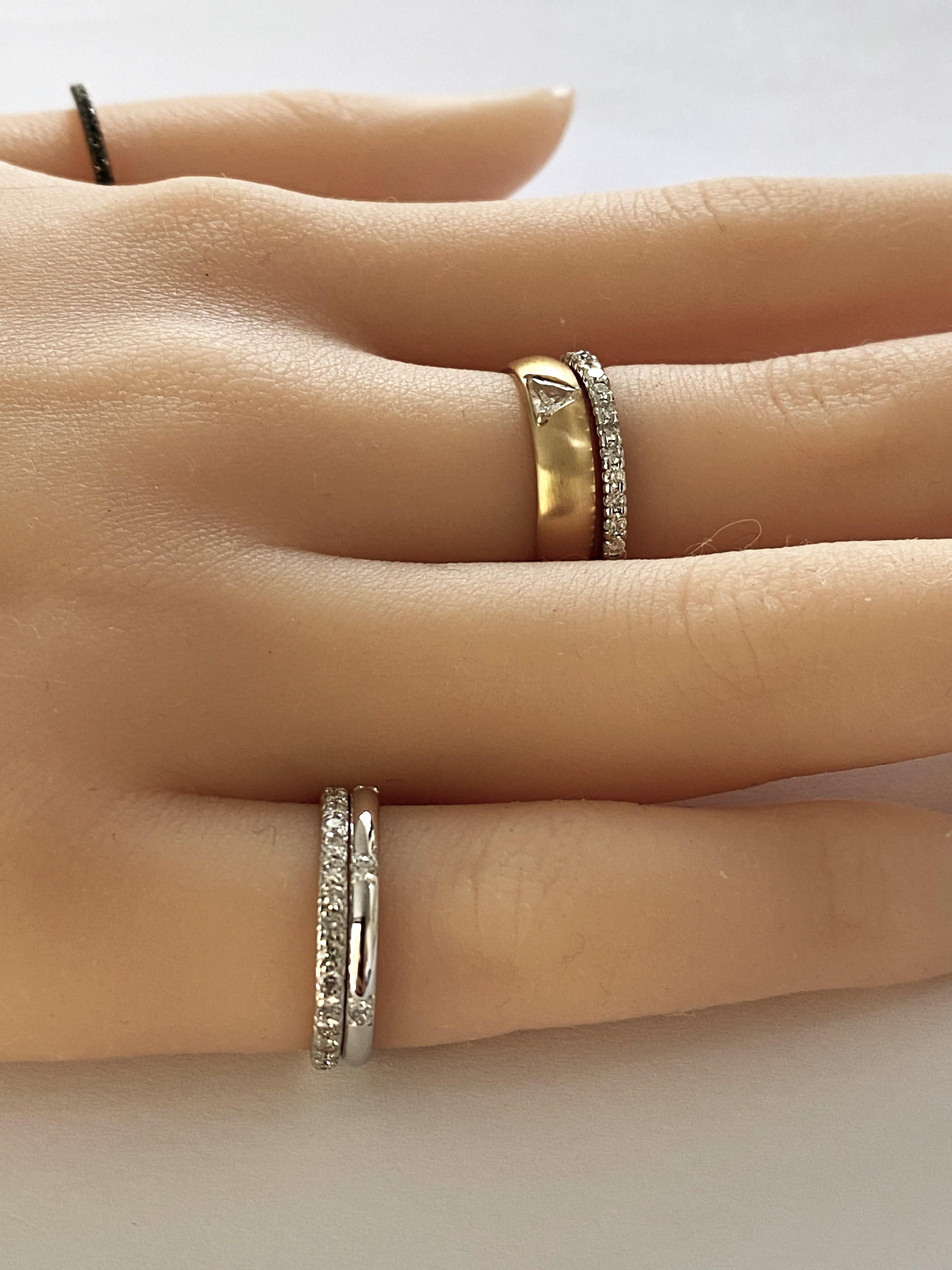 14 Karat White Gold Burnish Set Diamond Eternity Ring at 1stDibs ...