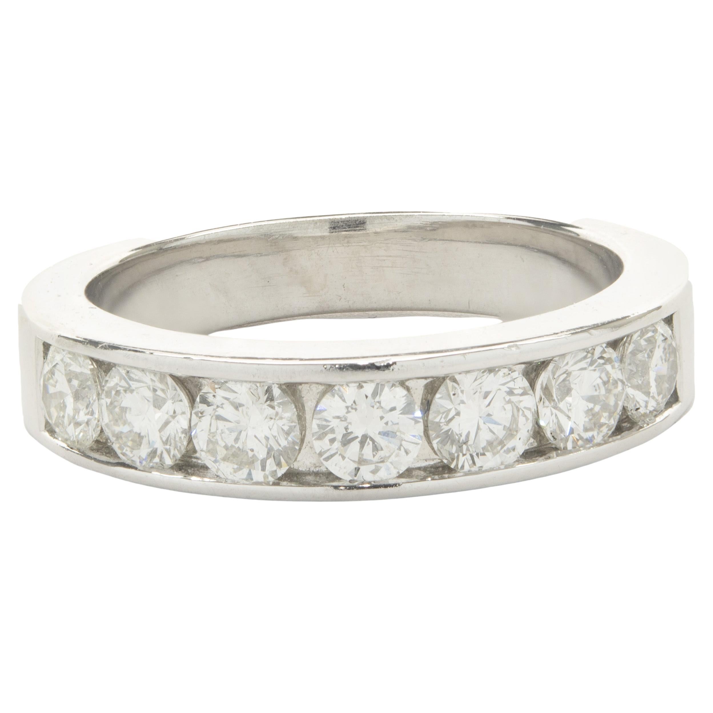 14 Karat White Gold Channel Set Diamond Eternity Band For Sale at 1stDibs