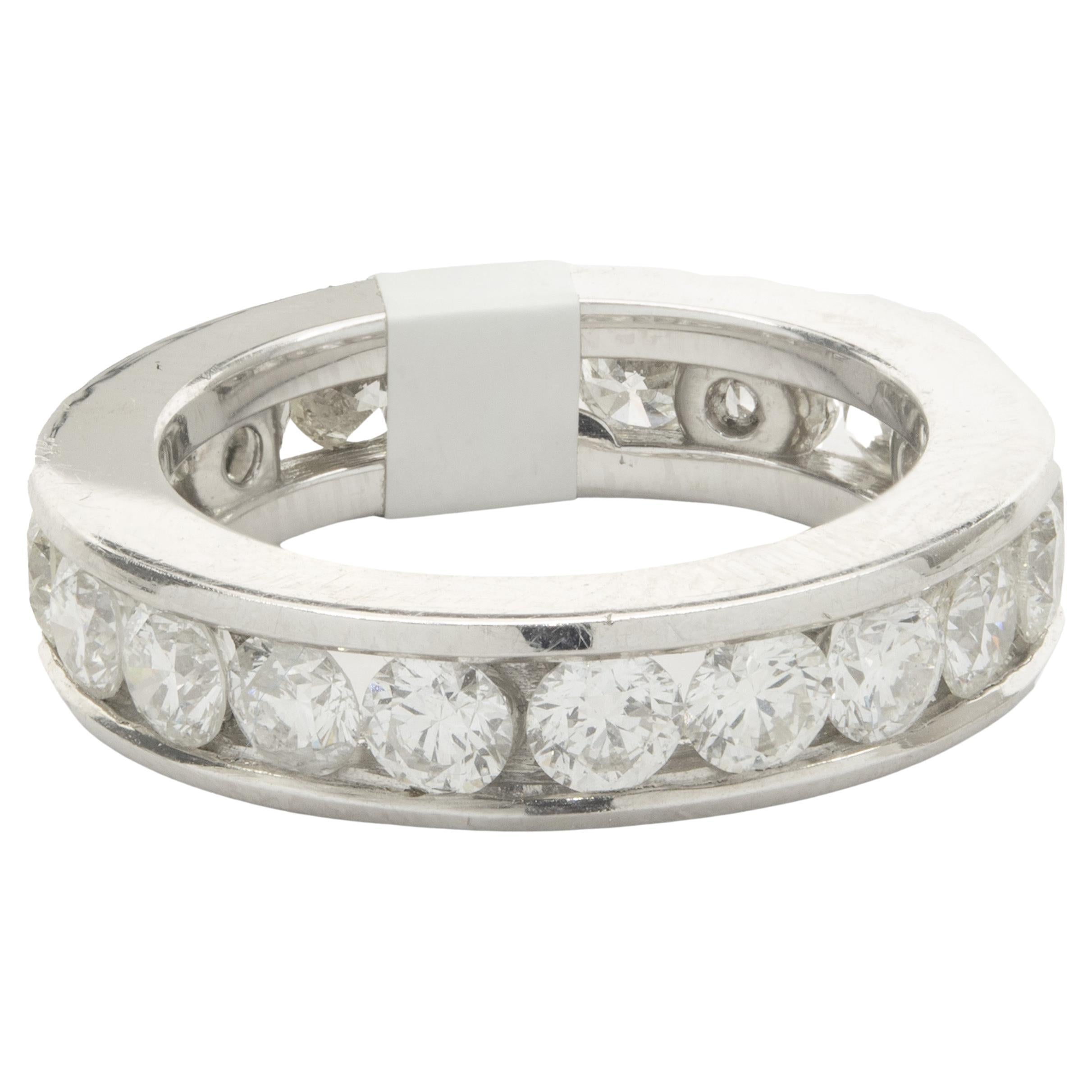 18 Karat White Gold Channel Set Ruby and Diamond Eternity Band Ring For ...