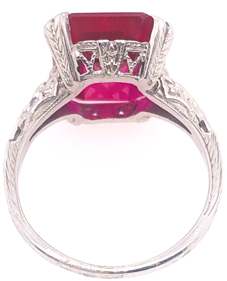 14 Karat White Gold Contemporary Ruby Style Ring For Sale at 1stDibs