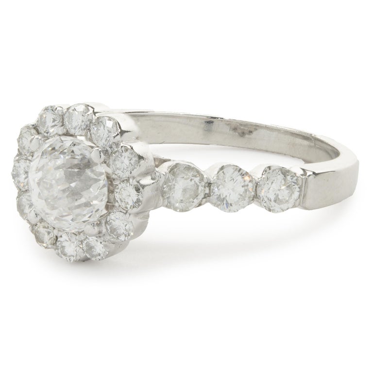 14 Karat White Gold Crown of Light Diamond Engagement Ring For Sale at ...