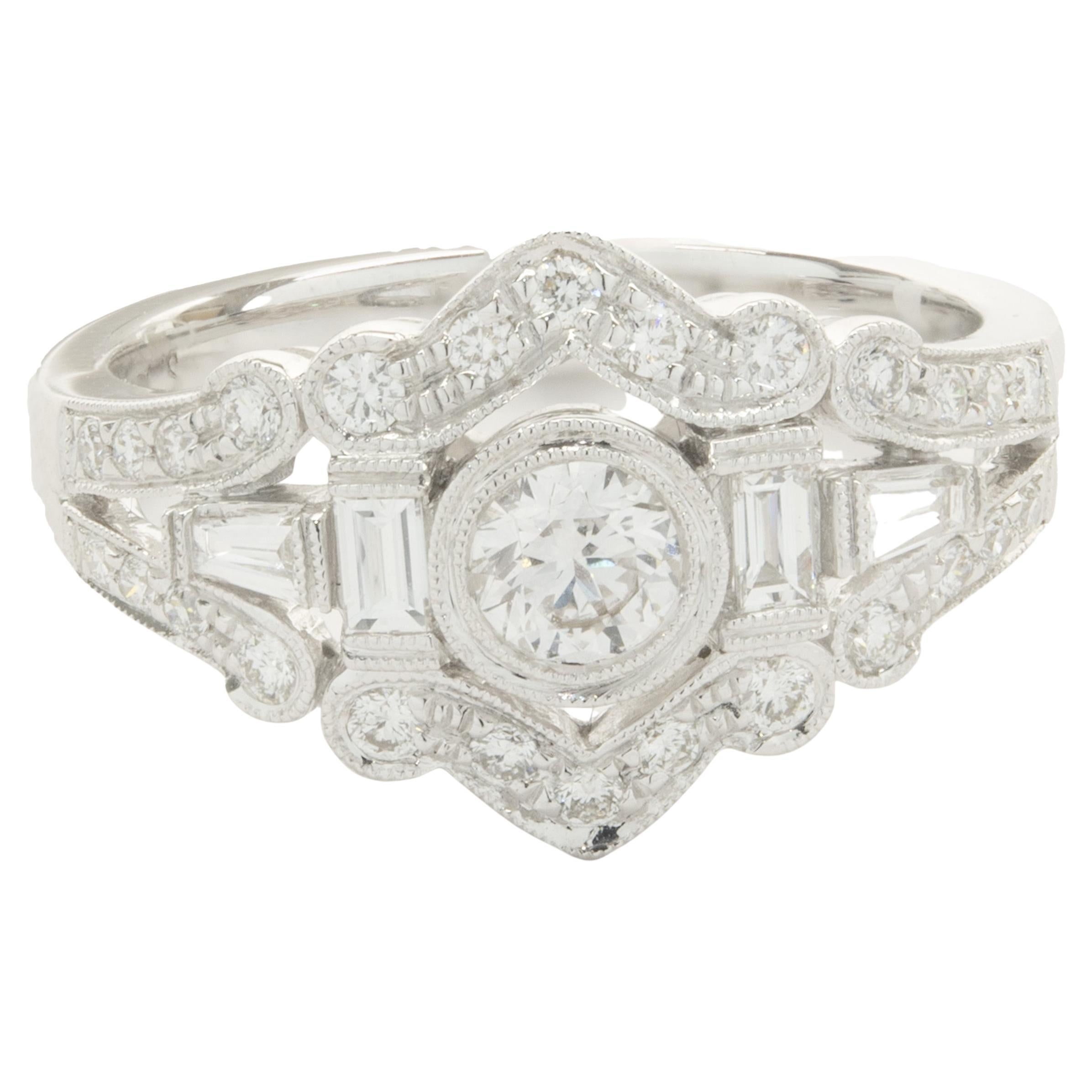 Customizable Italian Rococo Baroque Style White Gold 14 Karat Statement ...