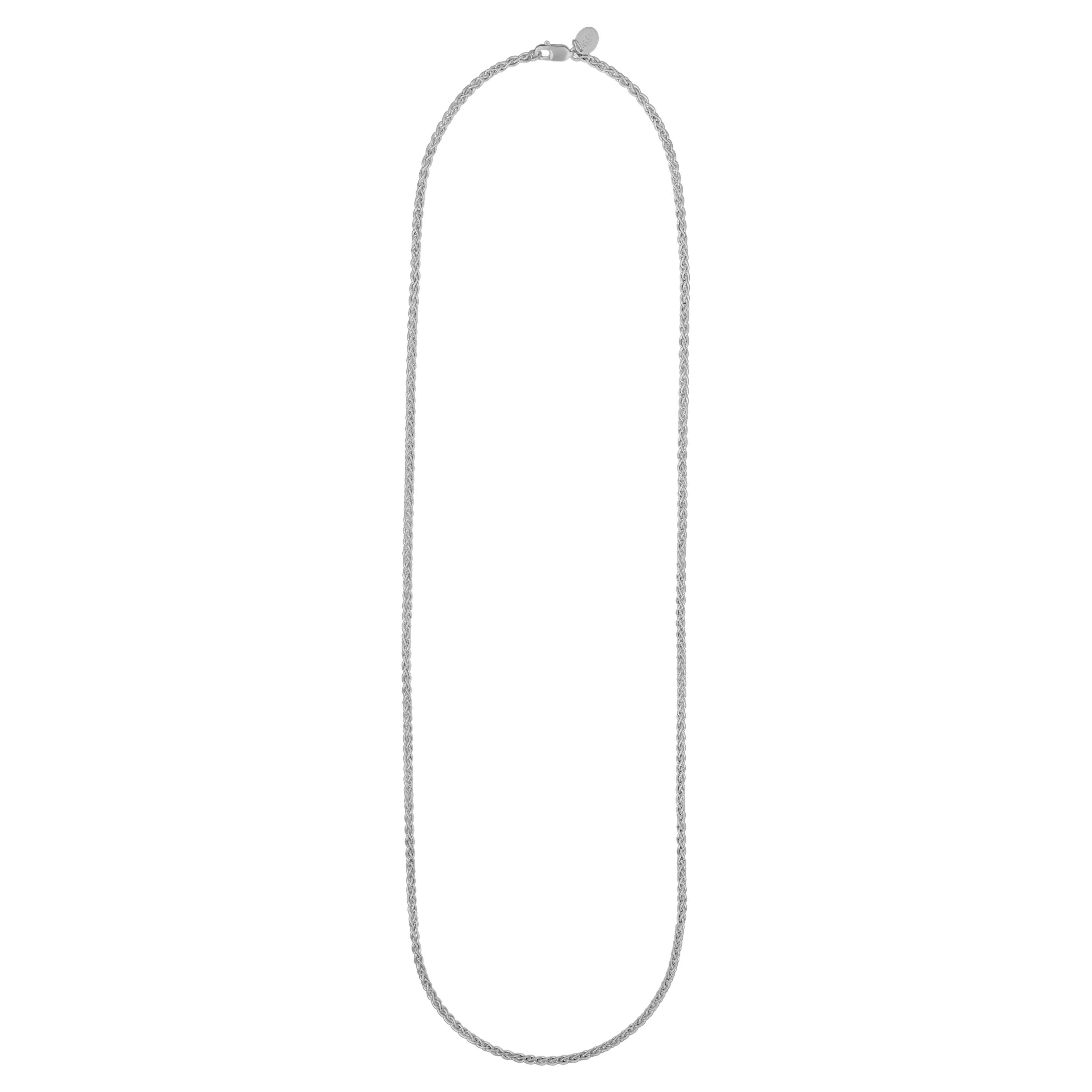 14 Karat White Gold Delicate Woven Chain Necklace For Sale at 1stDibs