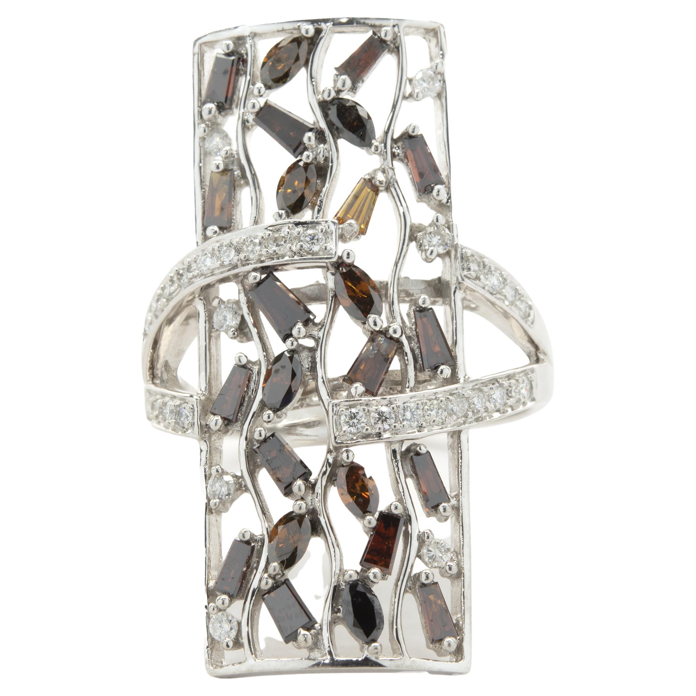 Diamond Multi-Shape Cluster Gold Ring For Sale at 1stDibs