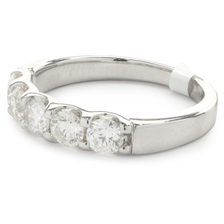 14 Karat White Gold Diamond Band For Sale at 1stDibs