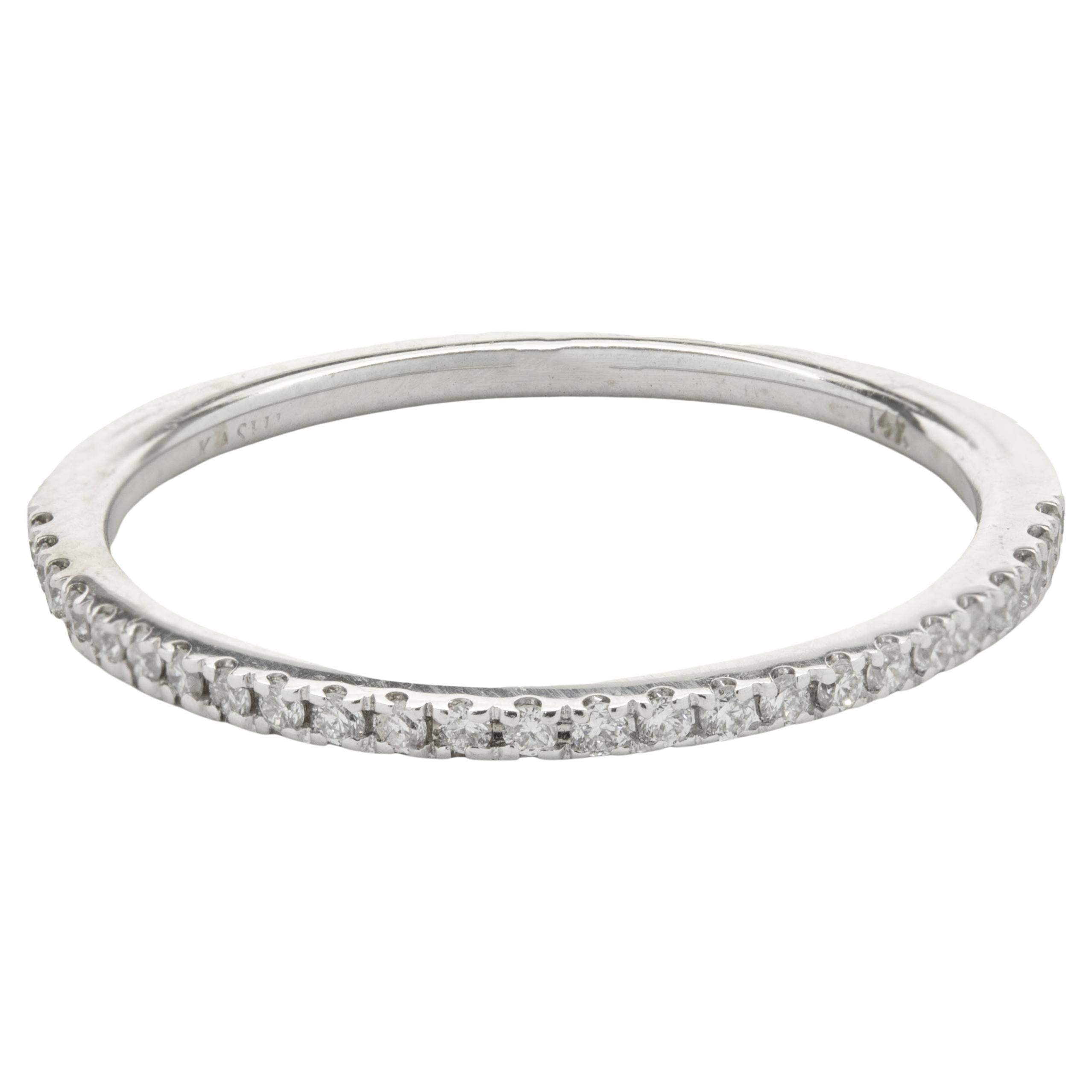14 Karat White Gold Diamond Twist Band at 1stDibs