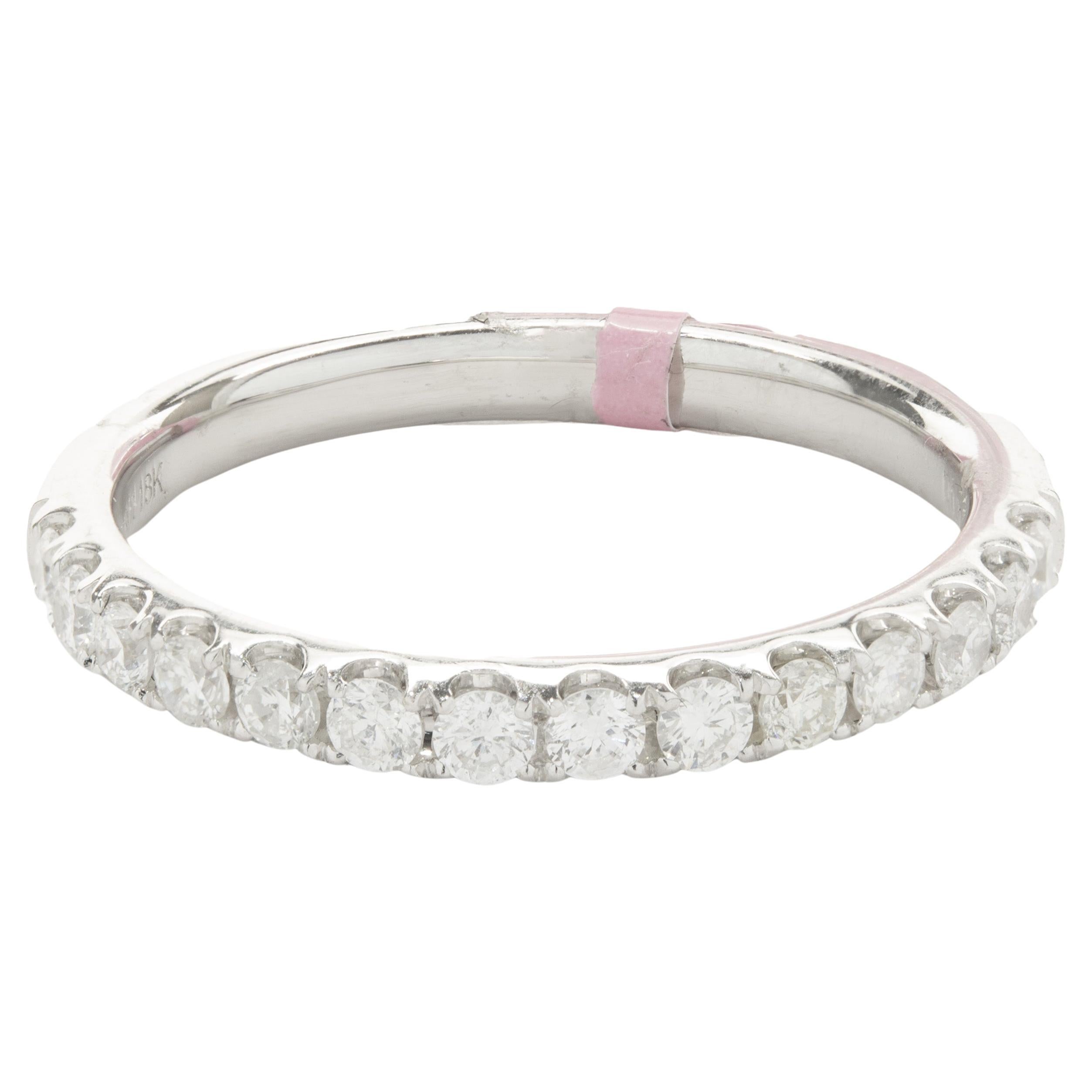 18 Karat White Gold Diamond Bead Set Band For Sale at 1stDibs