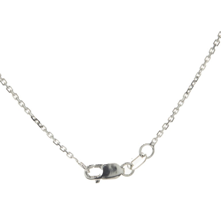 14 Karat White Gold Diamond Black Rubber Cross Necklace For Sale at 1stDibs