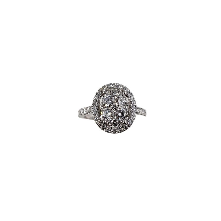 14 Karat White Gold Diamond Cluster Ring For Sale at 1stDibs