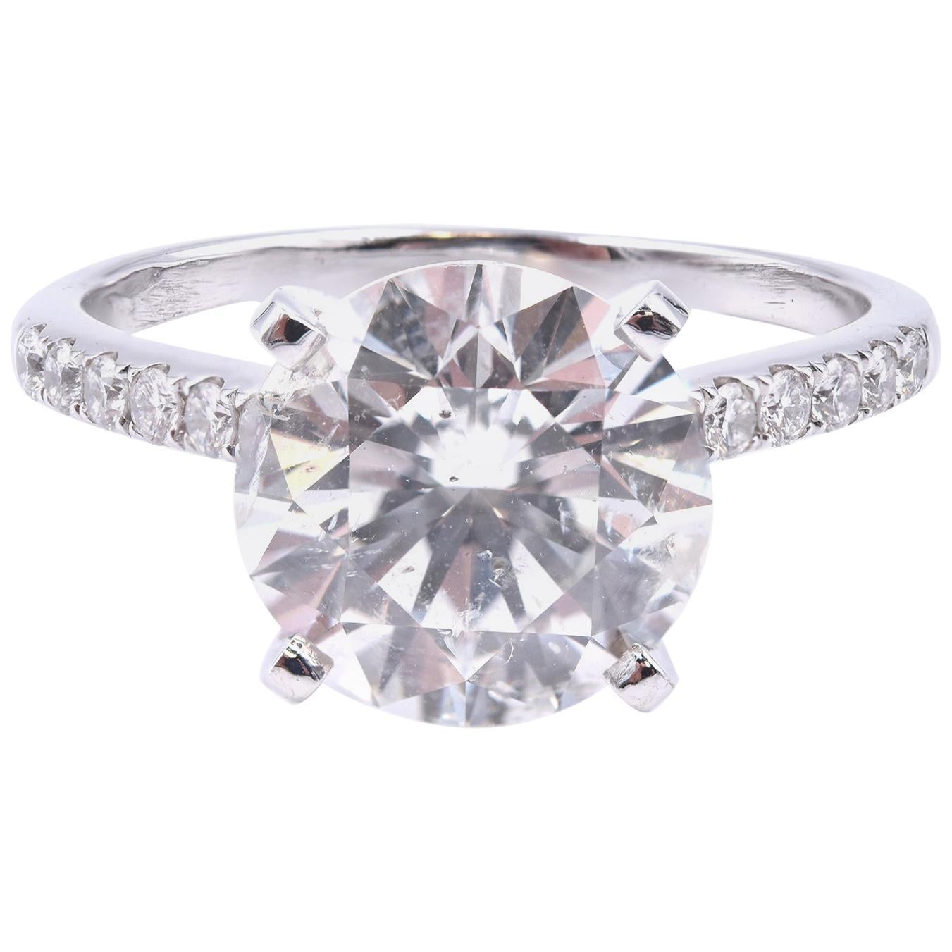 14 Karat White Gold Crown of Light Diamond Engagement Ring For Sale at ...