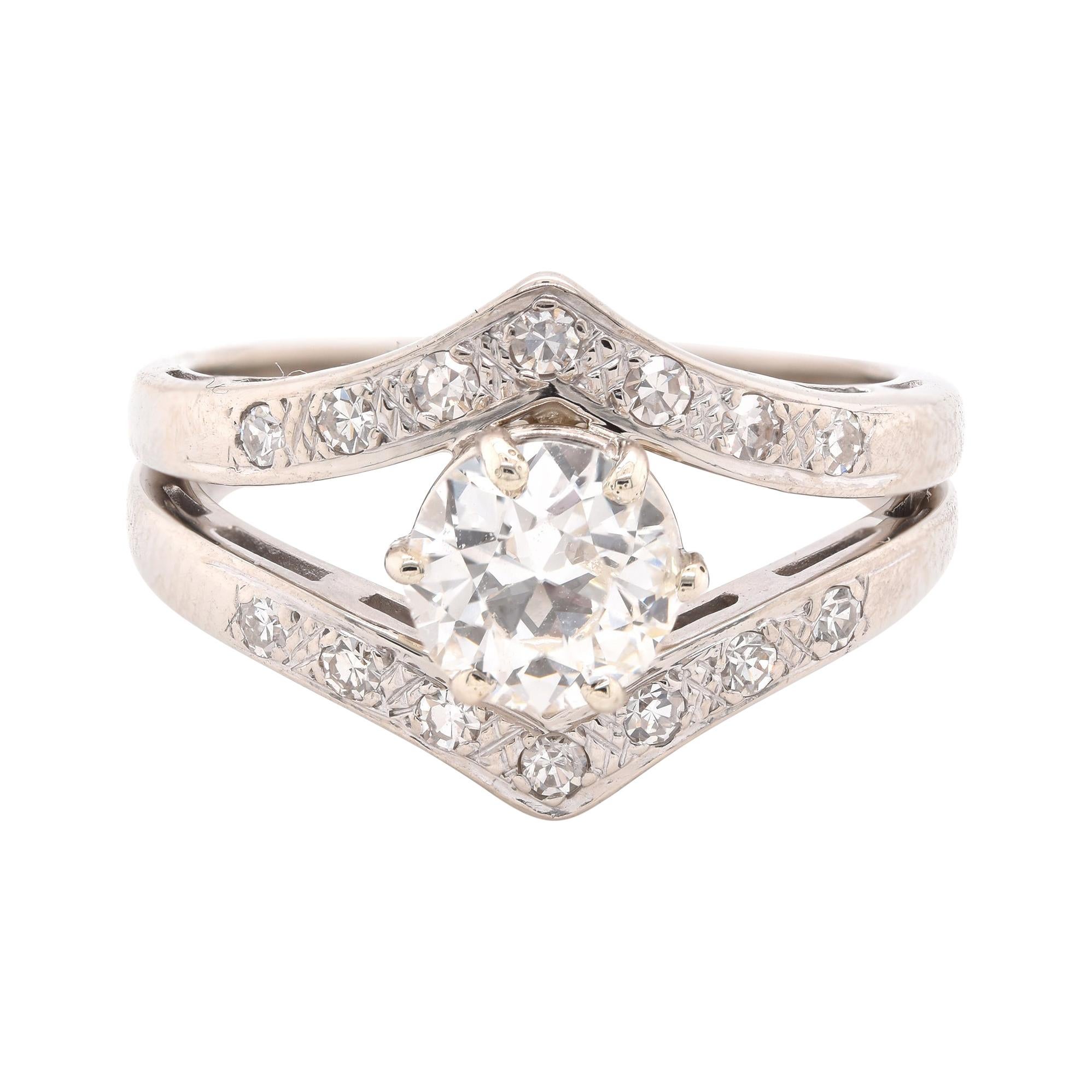 14 Karat Diamond Engagement Ring For Sale at 1stDibs