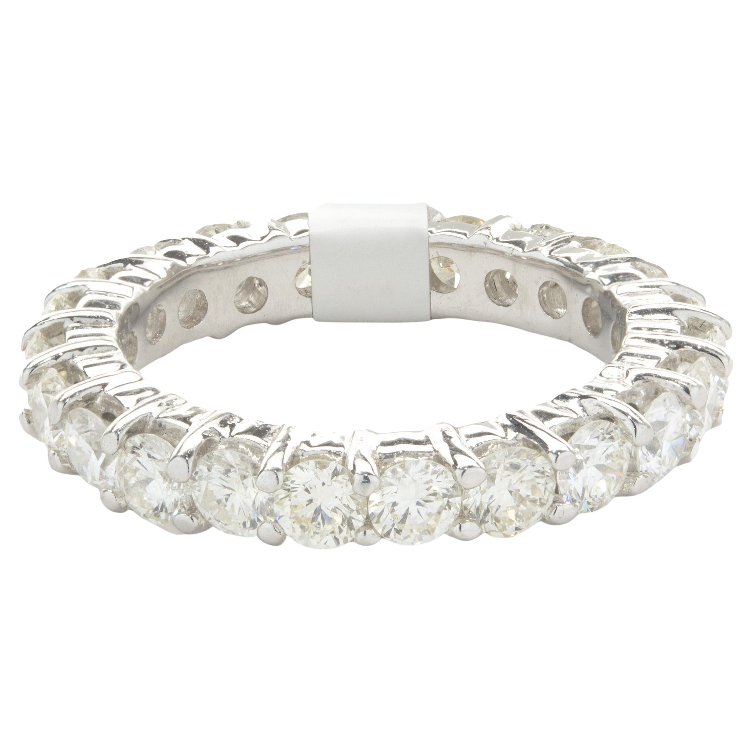 14 Karat White Gold Diamond Eternity Band For Sale at 1stDibs