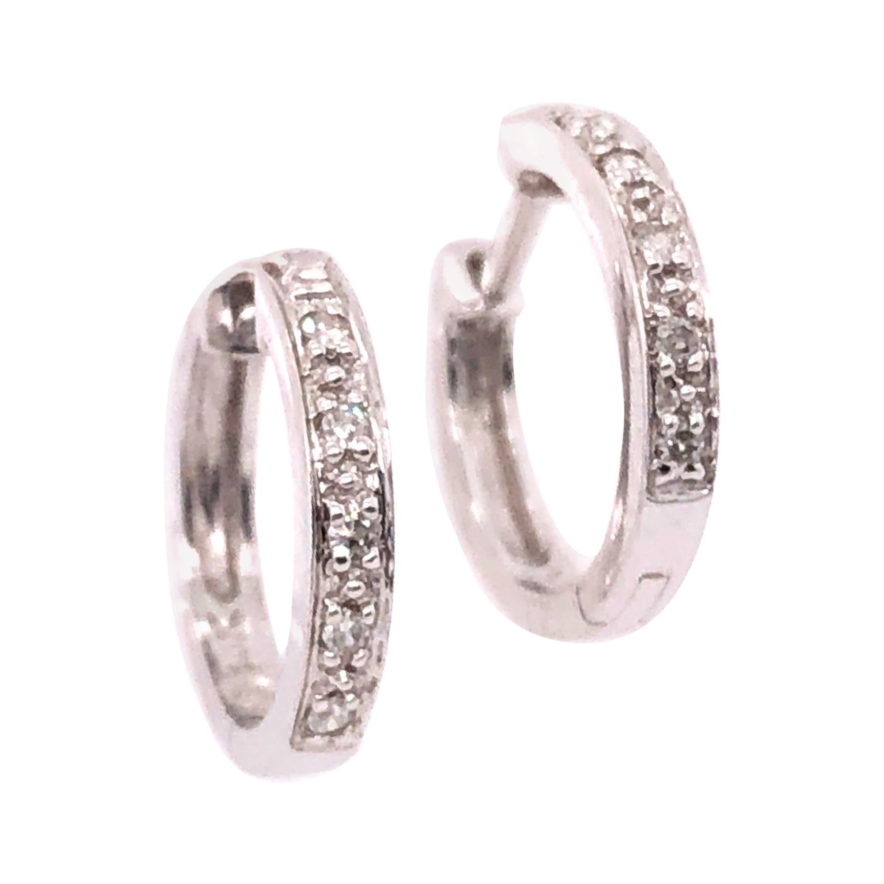 Diamond Gold Half Hoop Earrings at 1stdibs