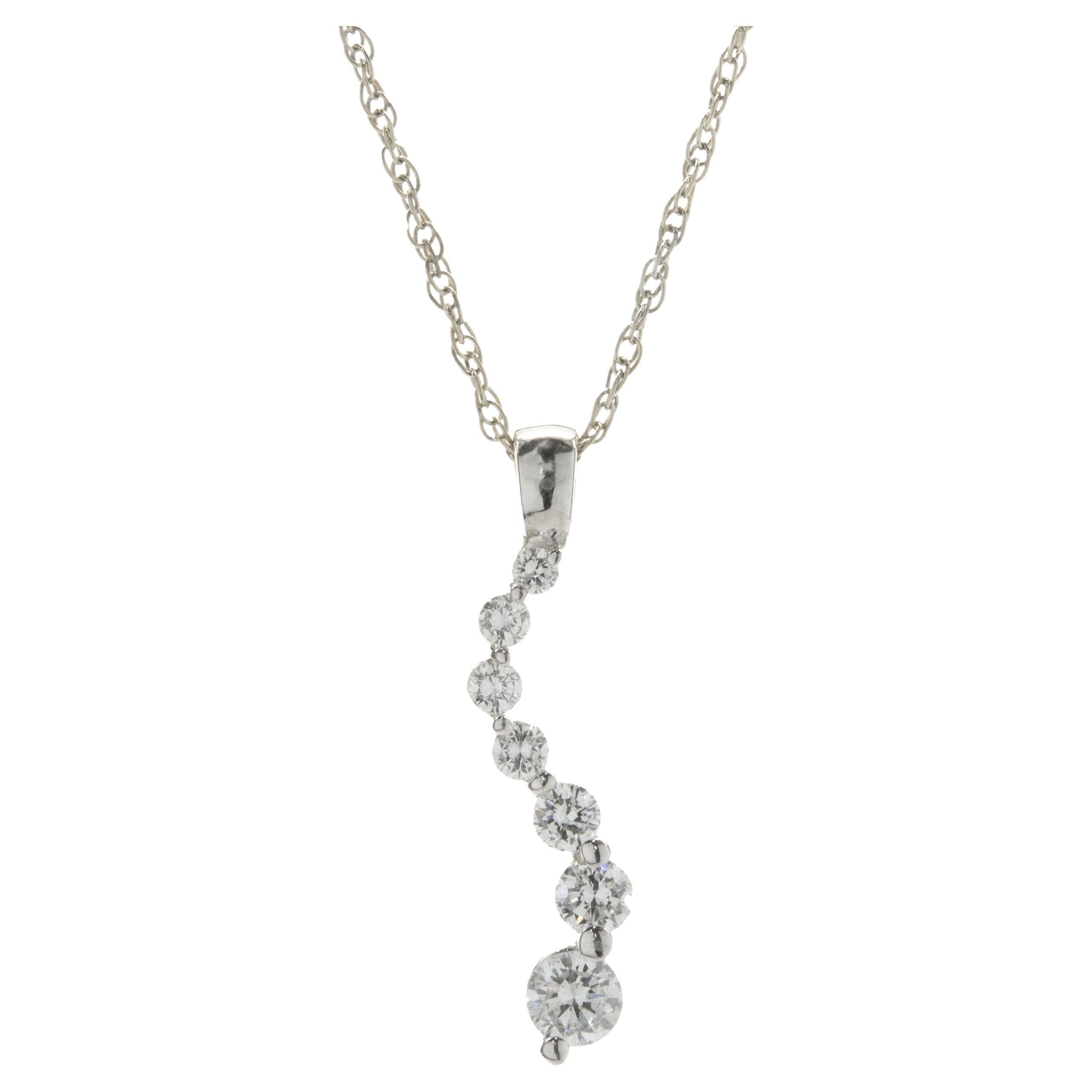 Champagne Diamond Journey Pendant in 14 Karat Gold at 1stDibs