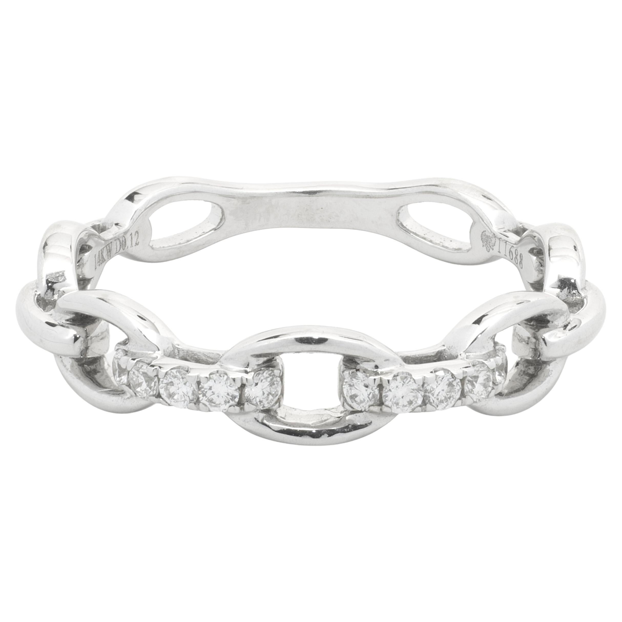 Diamond Gold Link Band Ring For Sale at 1stDibs