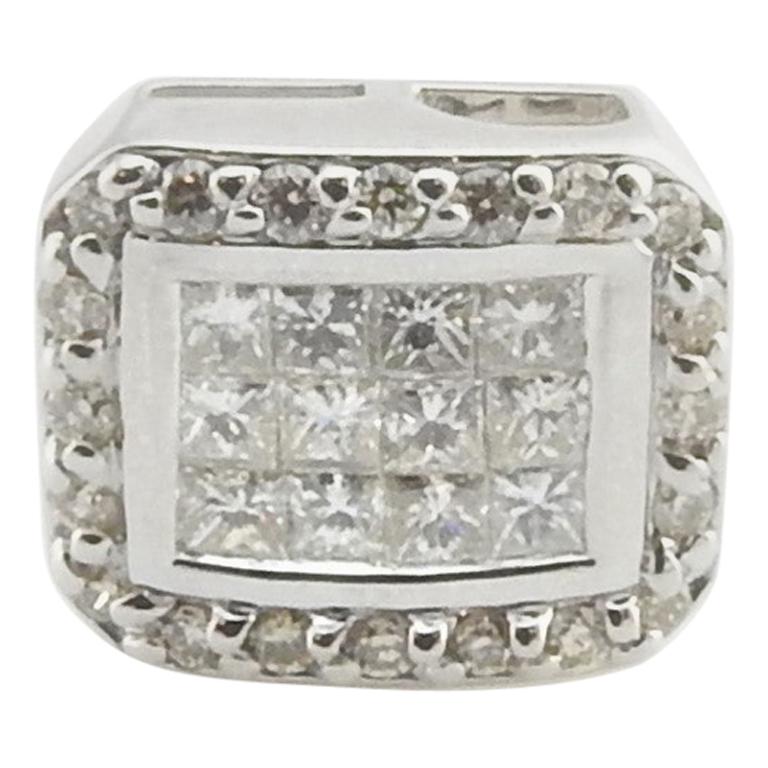 14 Karat Yellow and White Gold Diamond Slide Pendant at 1stDibs