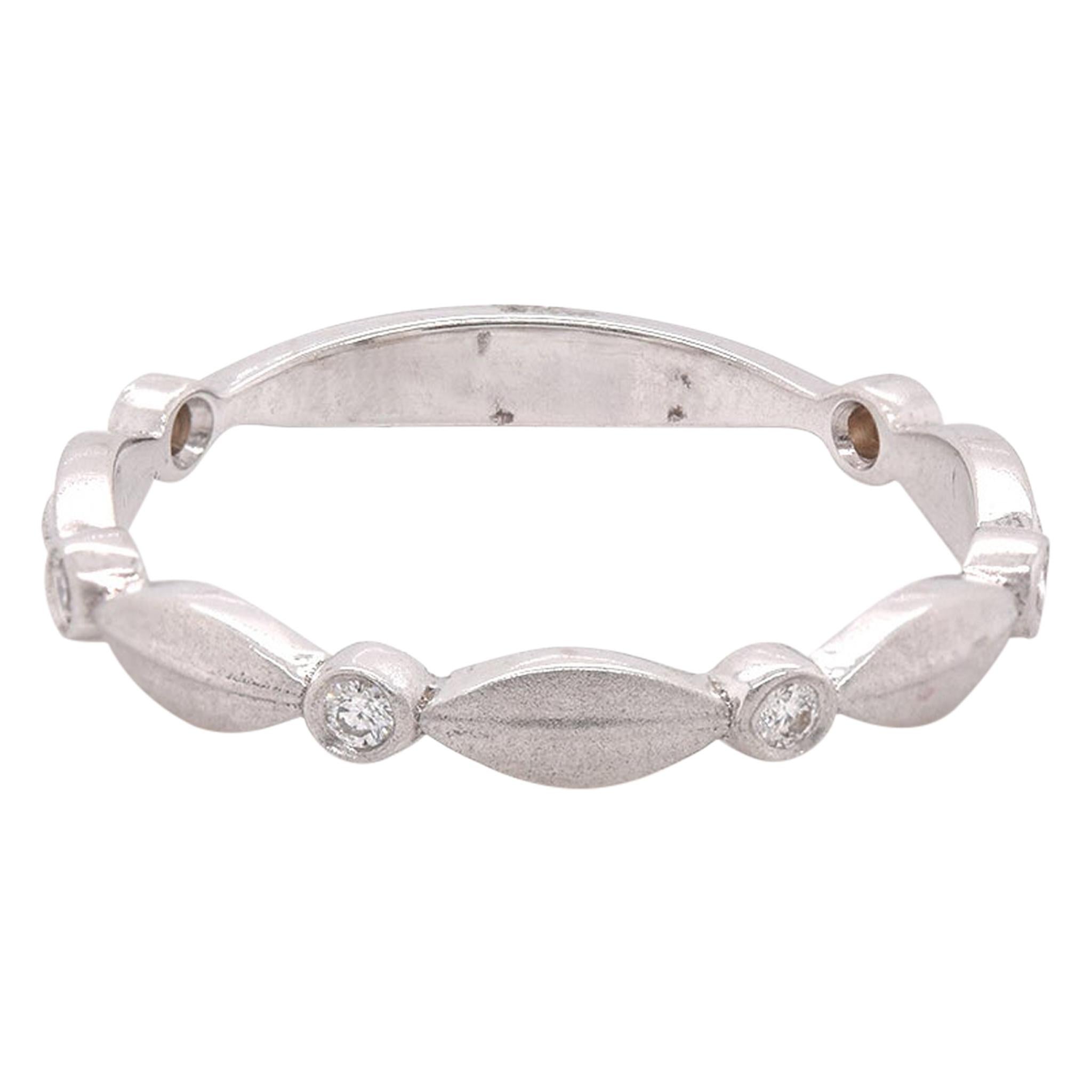 14 Karat White Gold and Diamond Stackable Band Ring at 1stDibs | white ...