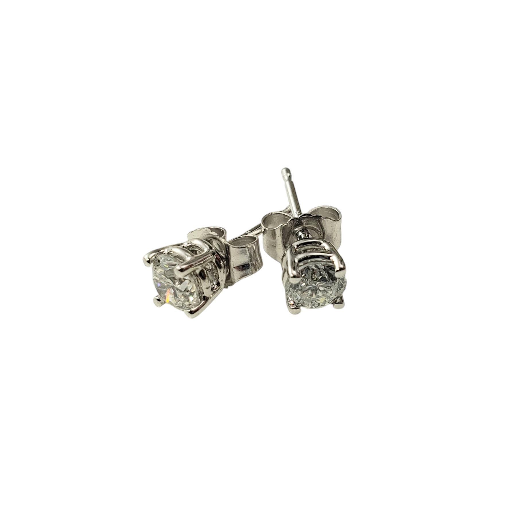 14 Karat White Gold Diamond Stud Earrings #18485 For Sale at 1stDibs
