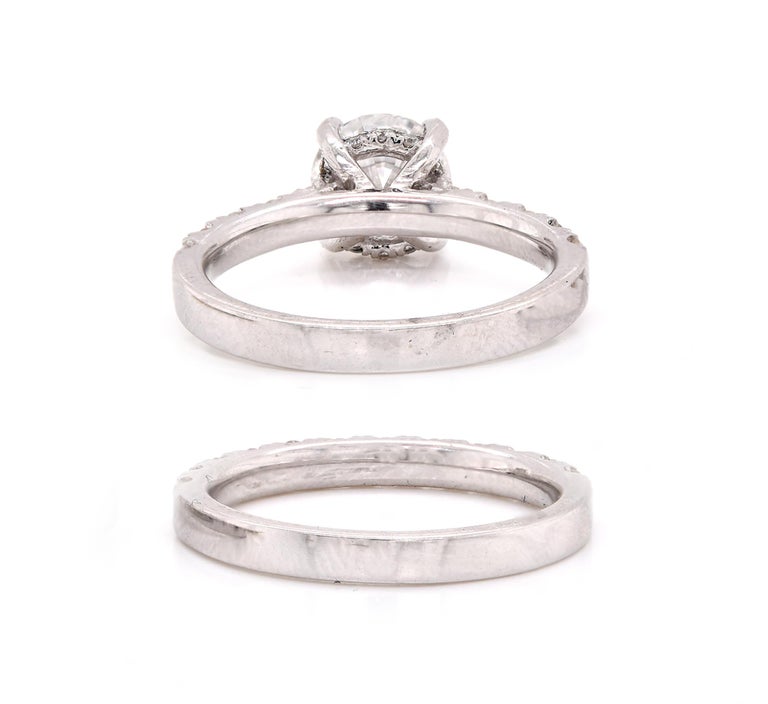 14 Karat White Gold Diamond Wed Set For Sale at 1stDibs