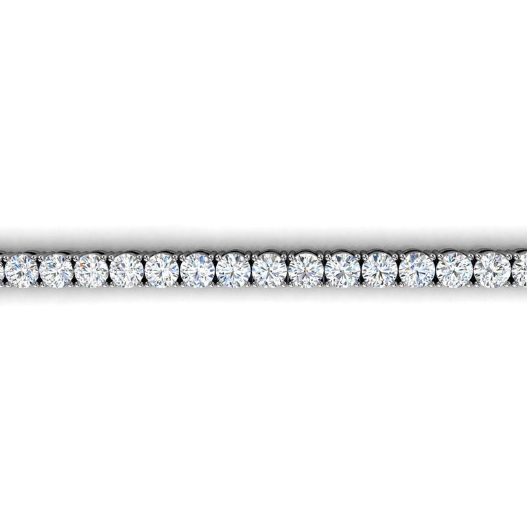 14 Karat White Gold Four Prongs Diamond Tennis Bracelet 10 Carat For