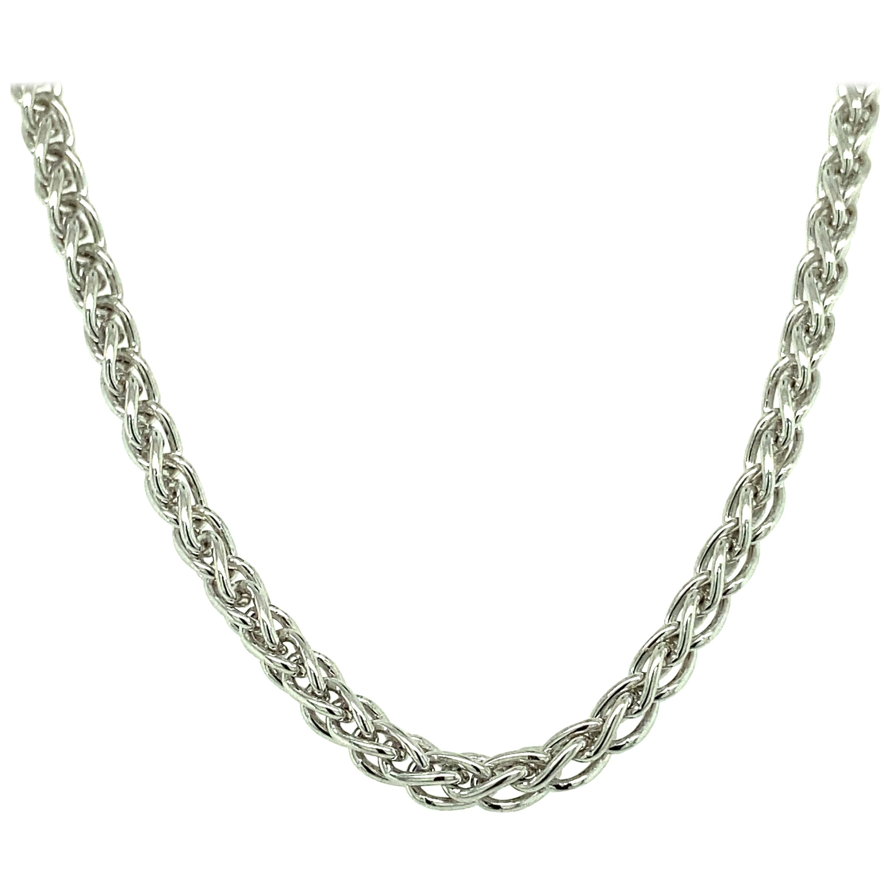 14 Karat White Gold Fox Tail Link Chain at 1stDibs | fox link chain