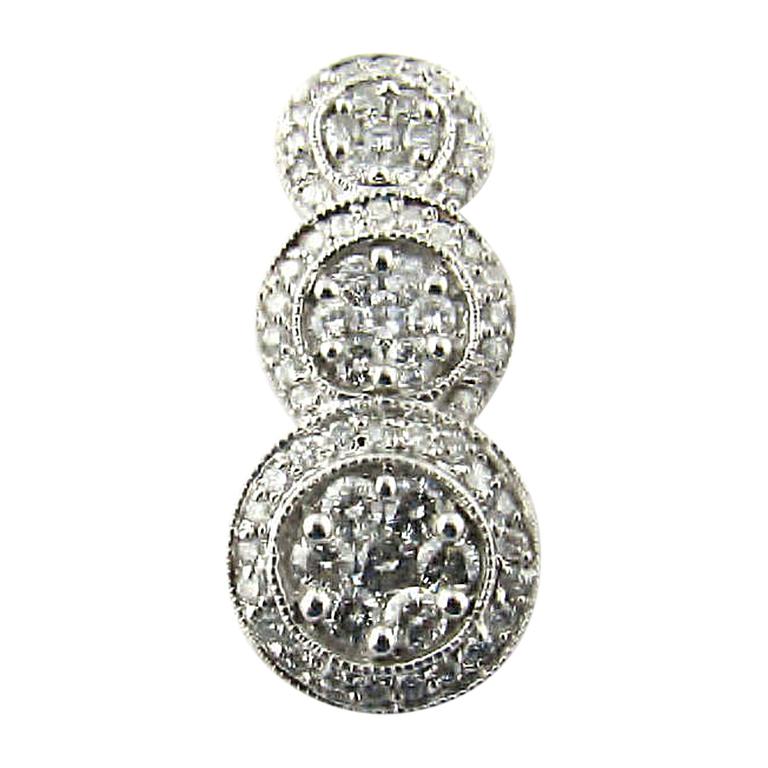 14 Karat Yellow and White Gold Diamond Slide Pendant at 1stDibs