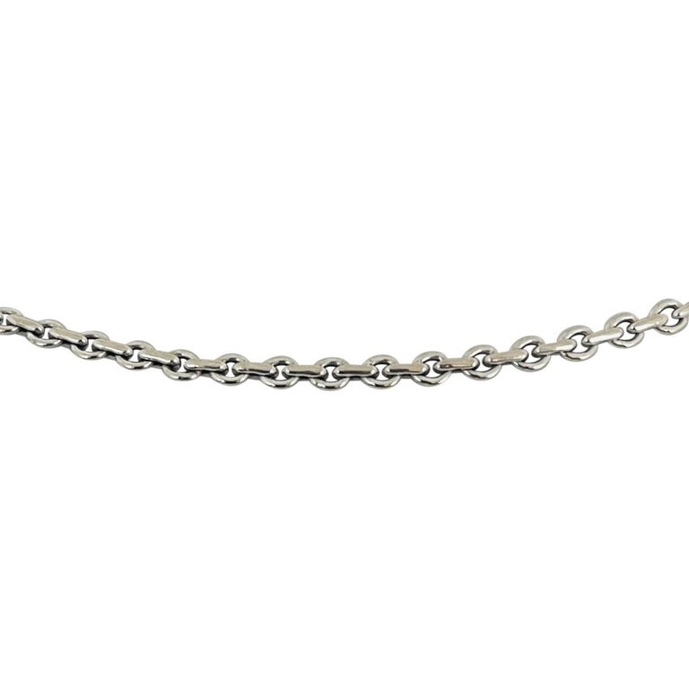 14 Karat White Gold Hollow Light Cable Link Chain Necklace For Sale at ...