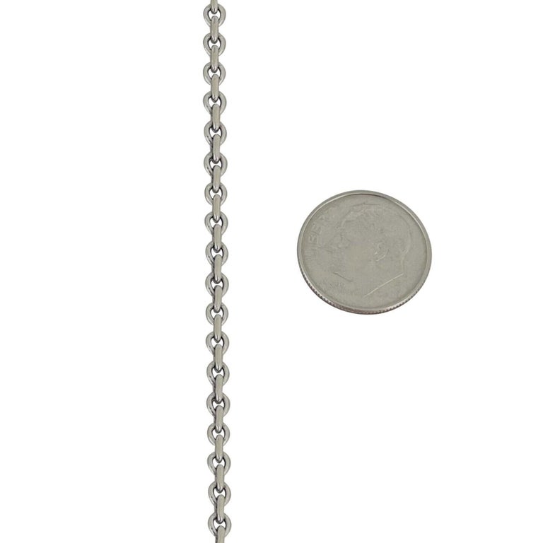 14 Karat White Gold Hollow Light Cable Link Chain Necklace For Sale at ...