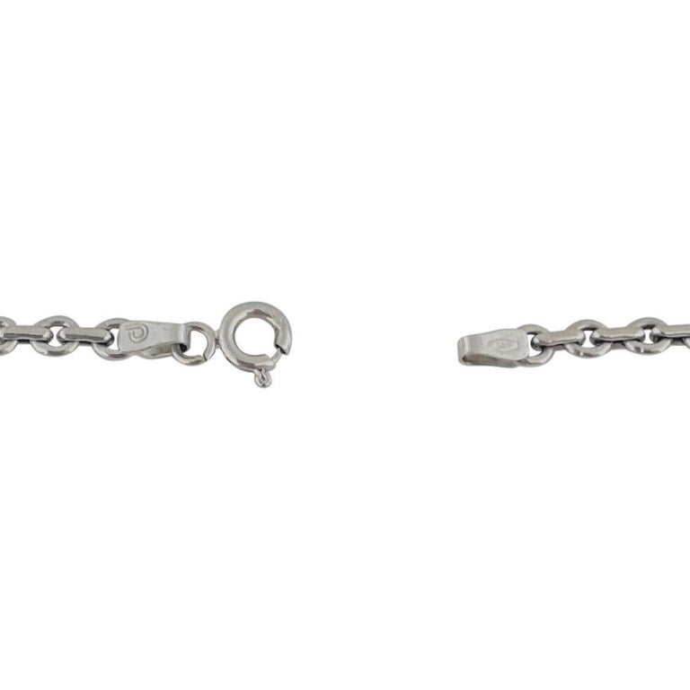 14 Karat White Gold Hollow Light Cable Link Chain Necklace For Sale at ...