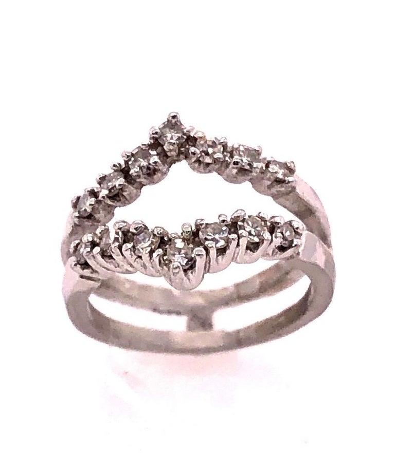 14 Karat White Gold Interlocking Engagement Ring Guard For Sale at ...