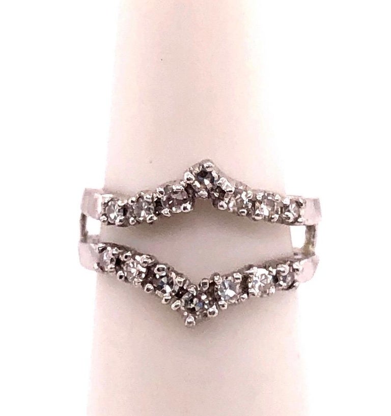 14 Karat White Gold Interlocking Engagement Ring Guard For Sale at ...