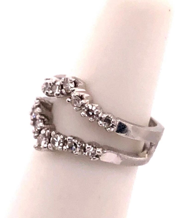 14 Karat White Gold Interlocking Engagement Ring Guard For Sale at ...