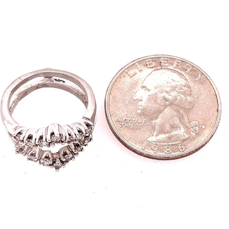 14 Karat White Gold Interlocking Engagement Ring Guard For Sale at ...