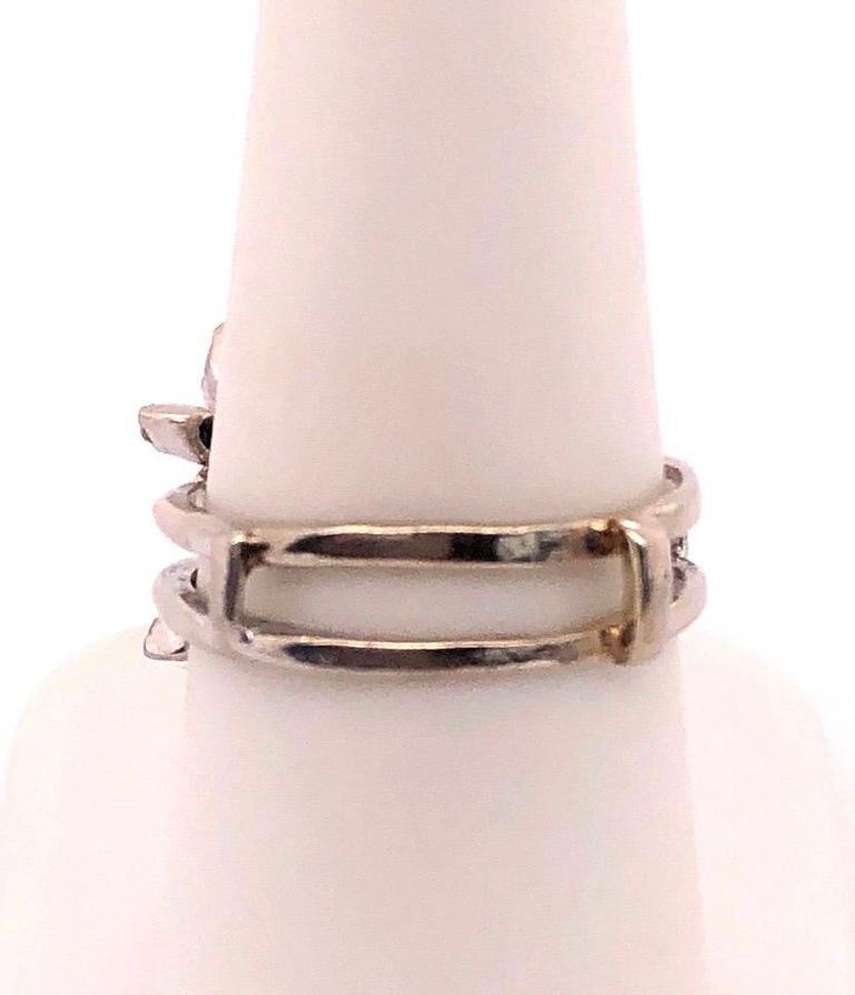 14 Karat White Gold Interlocking Engagement Ring Guard For Sale at 1stDibs