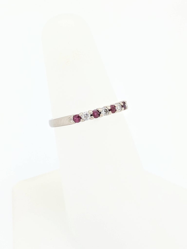 14 Karat White Gold Kuber Ruby and Diamond Band Ring at 1stDibs