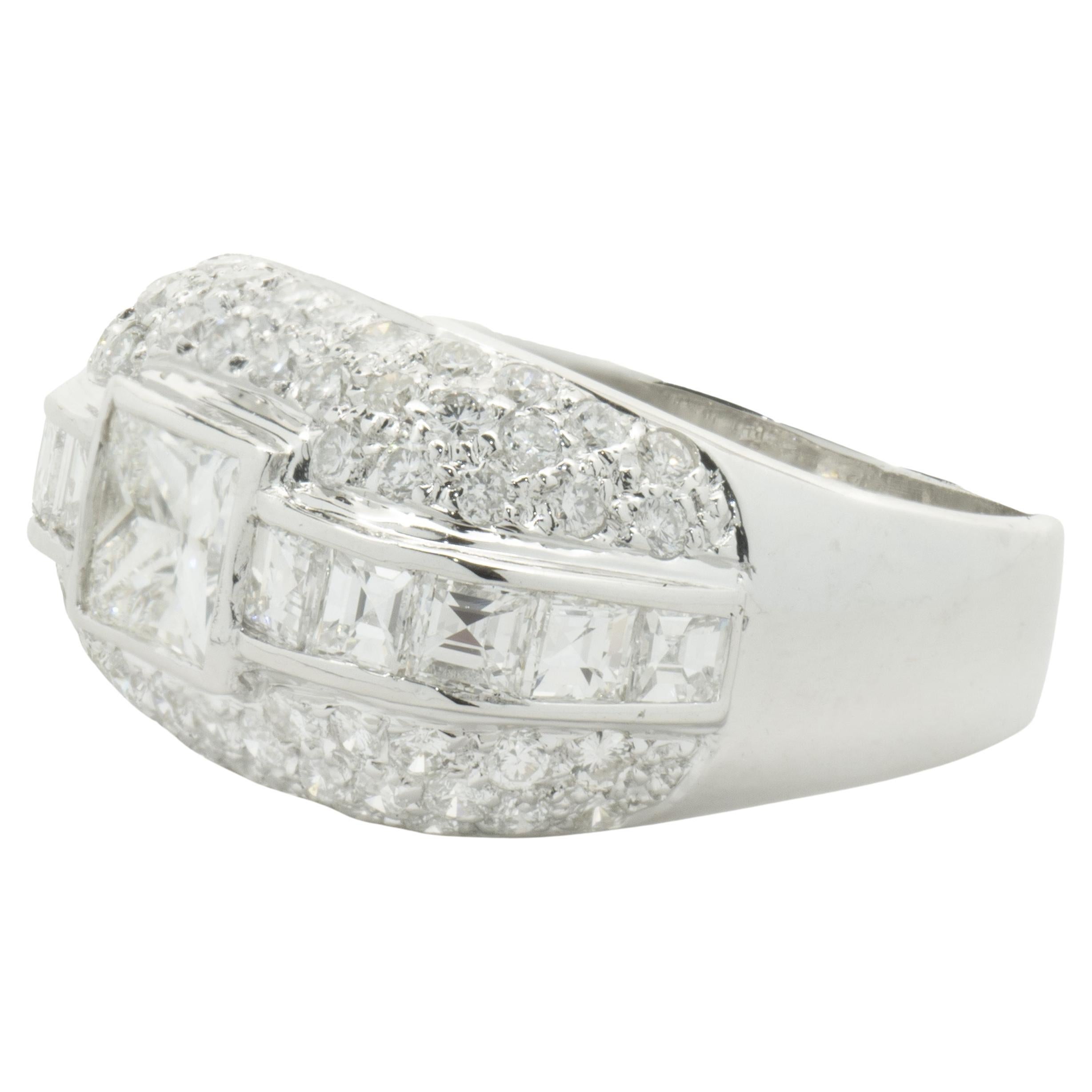 14 Karat White Gold Pave Black and White Diamond Zebra Print Ring For ...