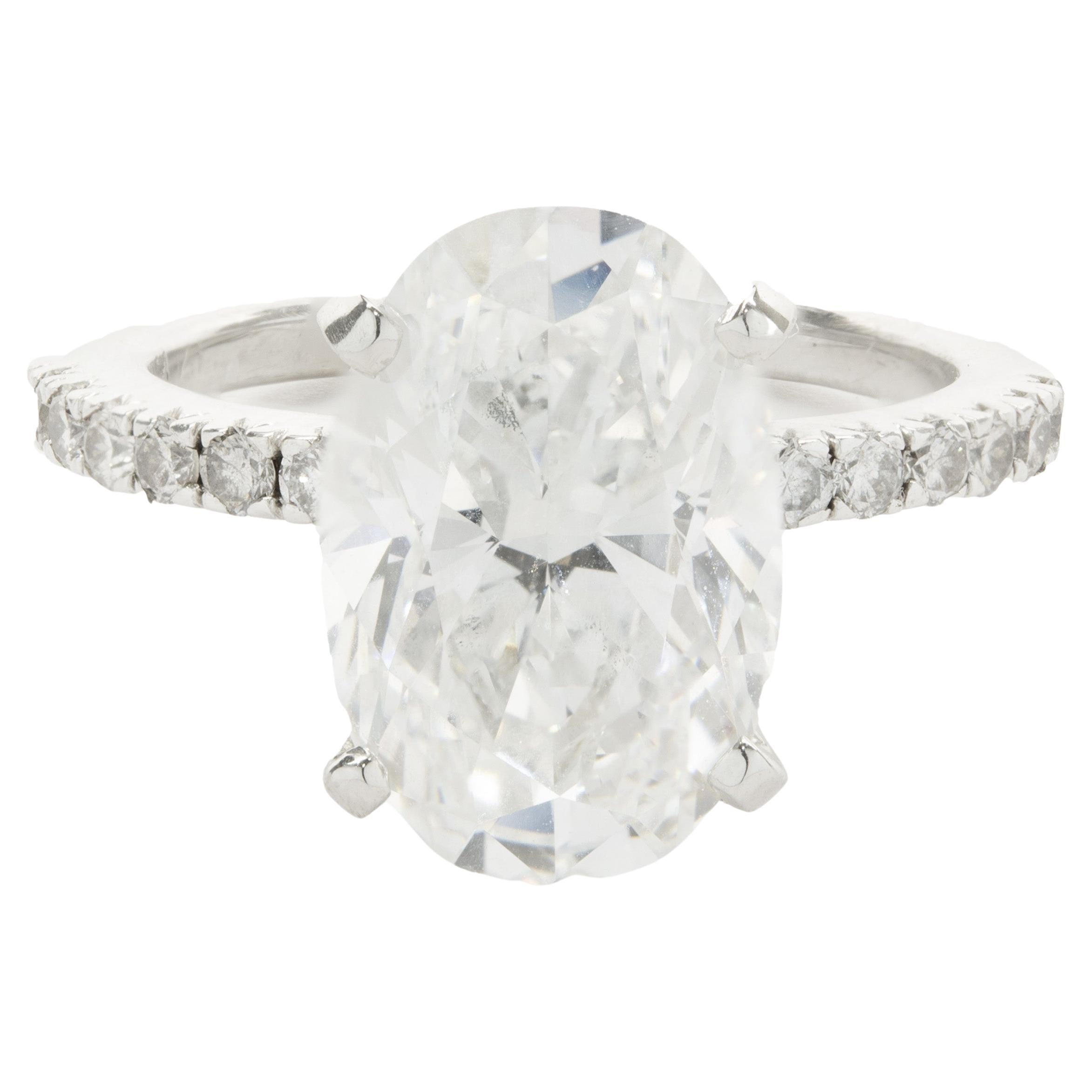 2 5 Carat 14 Karat White Gold Certified Oval Black Diamond Engagement