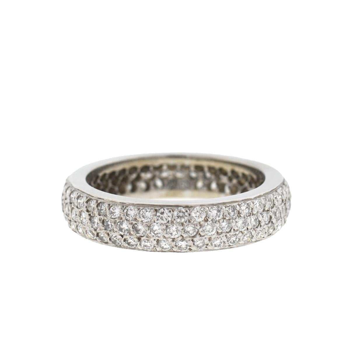 Diamond Gold Pavé Set Band Ring For Sale at 1stDibs