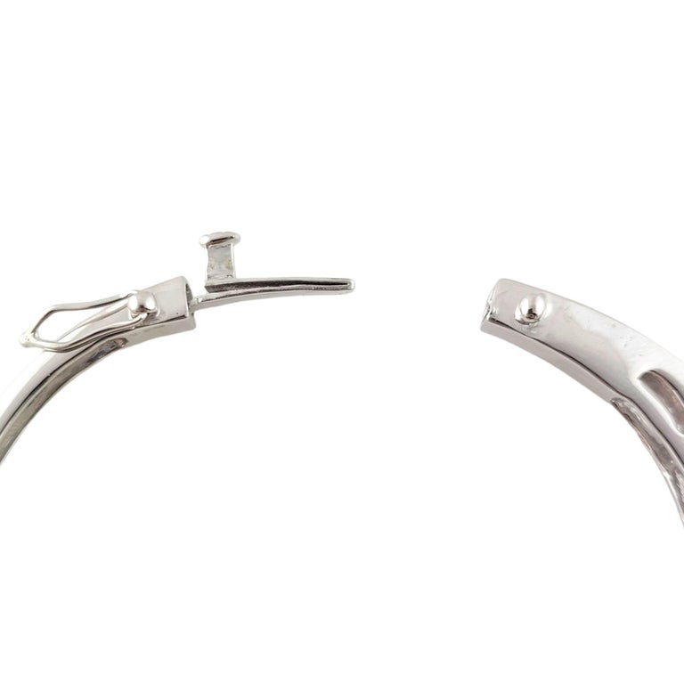 14 Karat White Gold Princess Cut Diamond Oval Bangle Bracelet For Sale ...