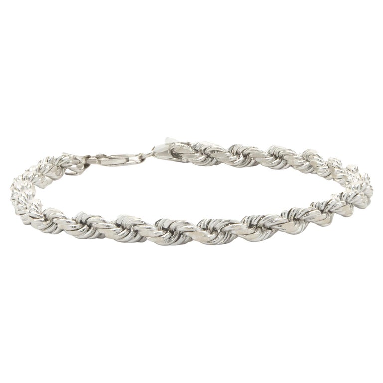 14 Karat White Gold Rope Bracelet For Sale at 1stDibs