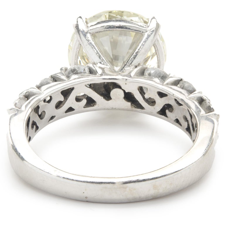14 Karat White Gold Round Brilliant Cut Diamond Engagement Ring For ...