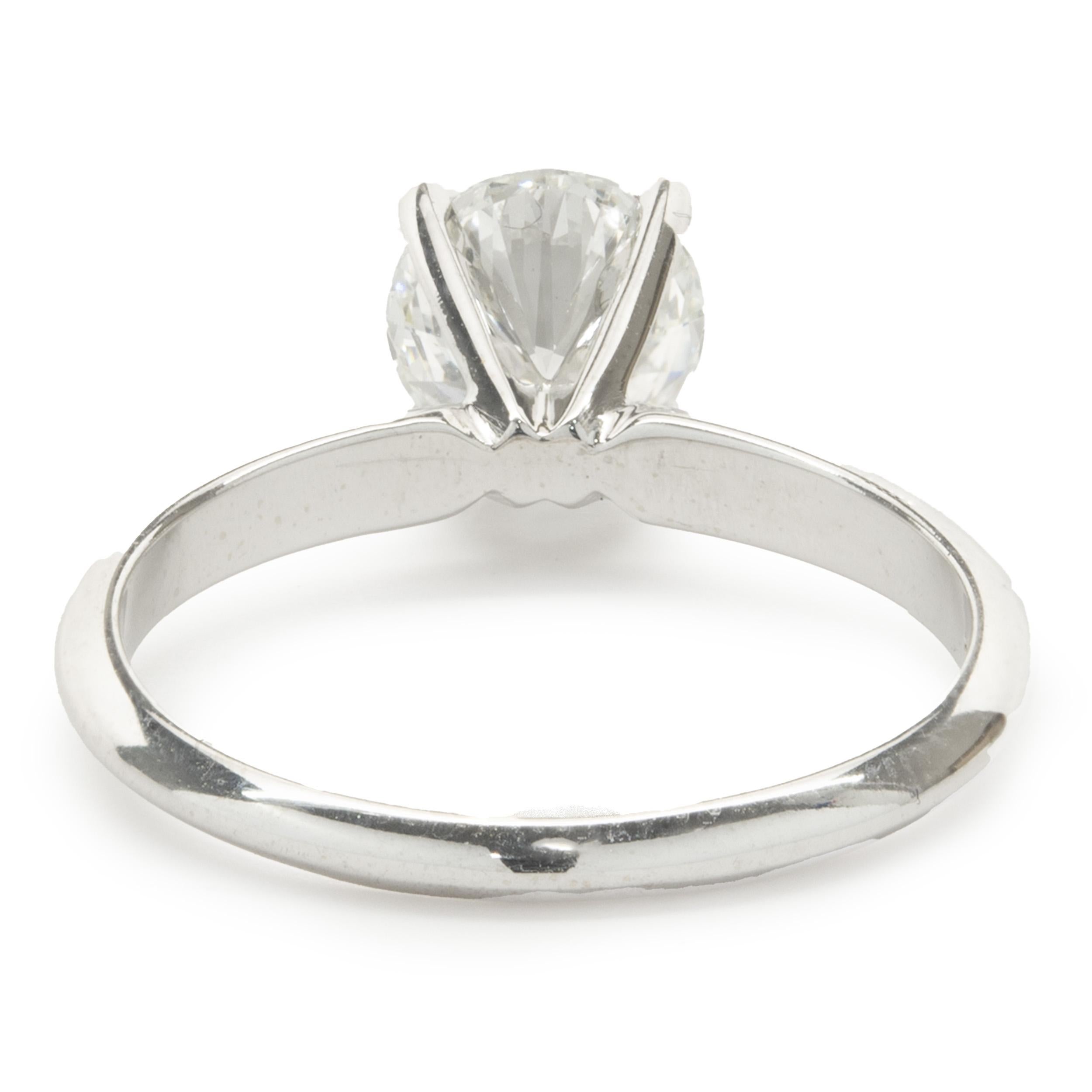 14 Karat White Gold Round Brilliant Cut Diamond Engagement Ring For ...