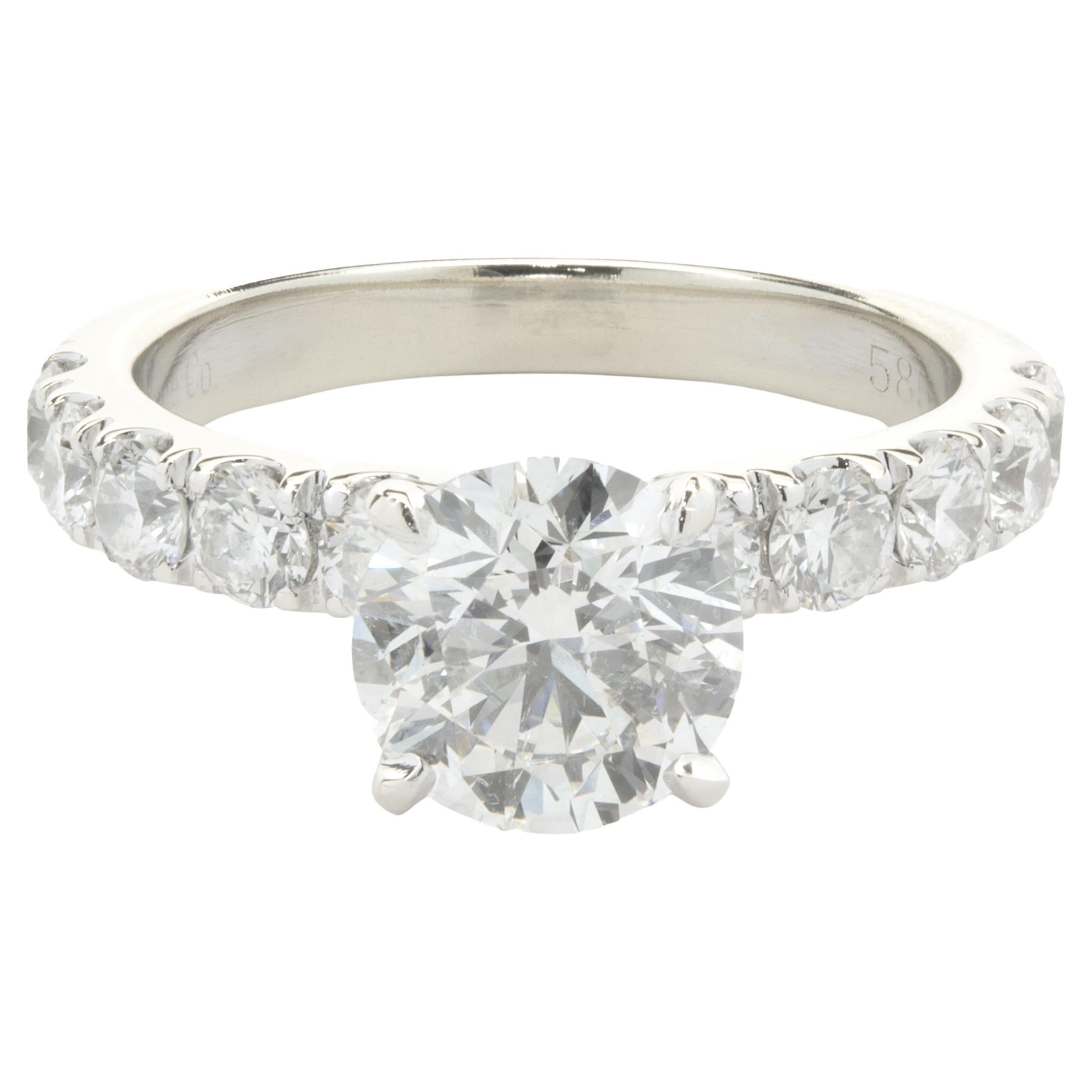 Round Brilliant Cut 1.02 Carat Diamond 14 Karat White Gold Engagement ...
